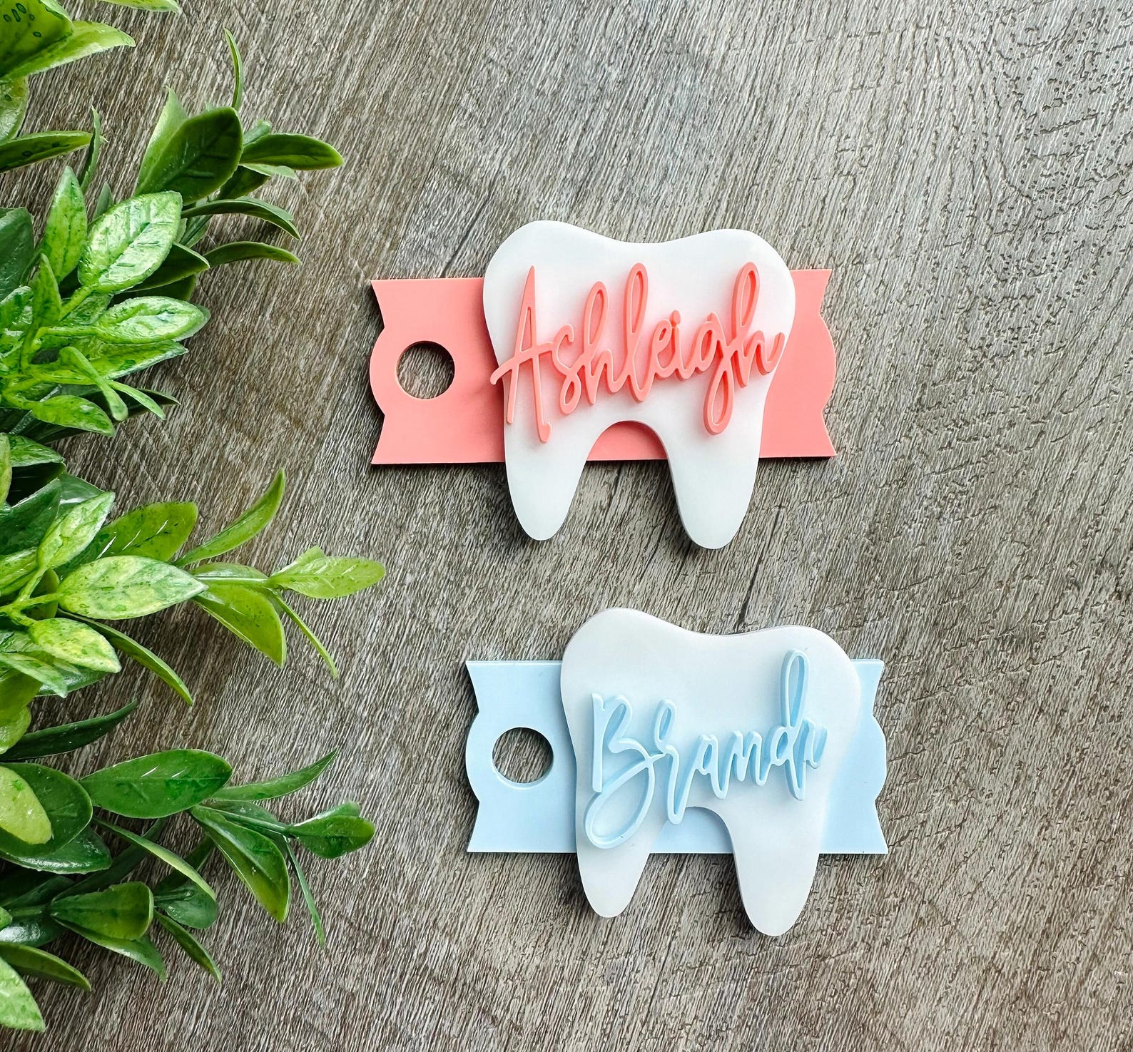 Personalized Tooth Name Plate: Acrylic Stanley Tumbler Tag - Etsy