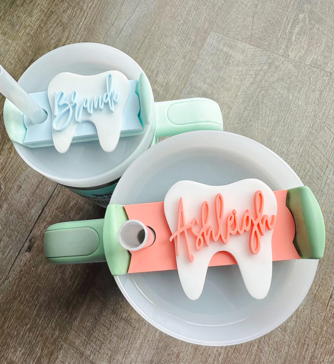Personalized Tooth Name Plate: Acrylic Stanley Tumbler Tag - Etsy