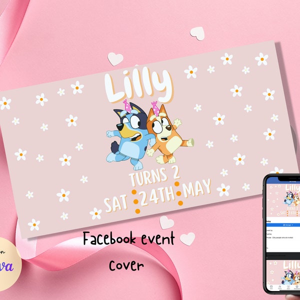 Bluey Facebook Cover Birthday - Etsy