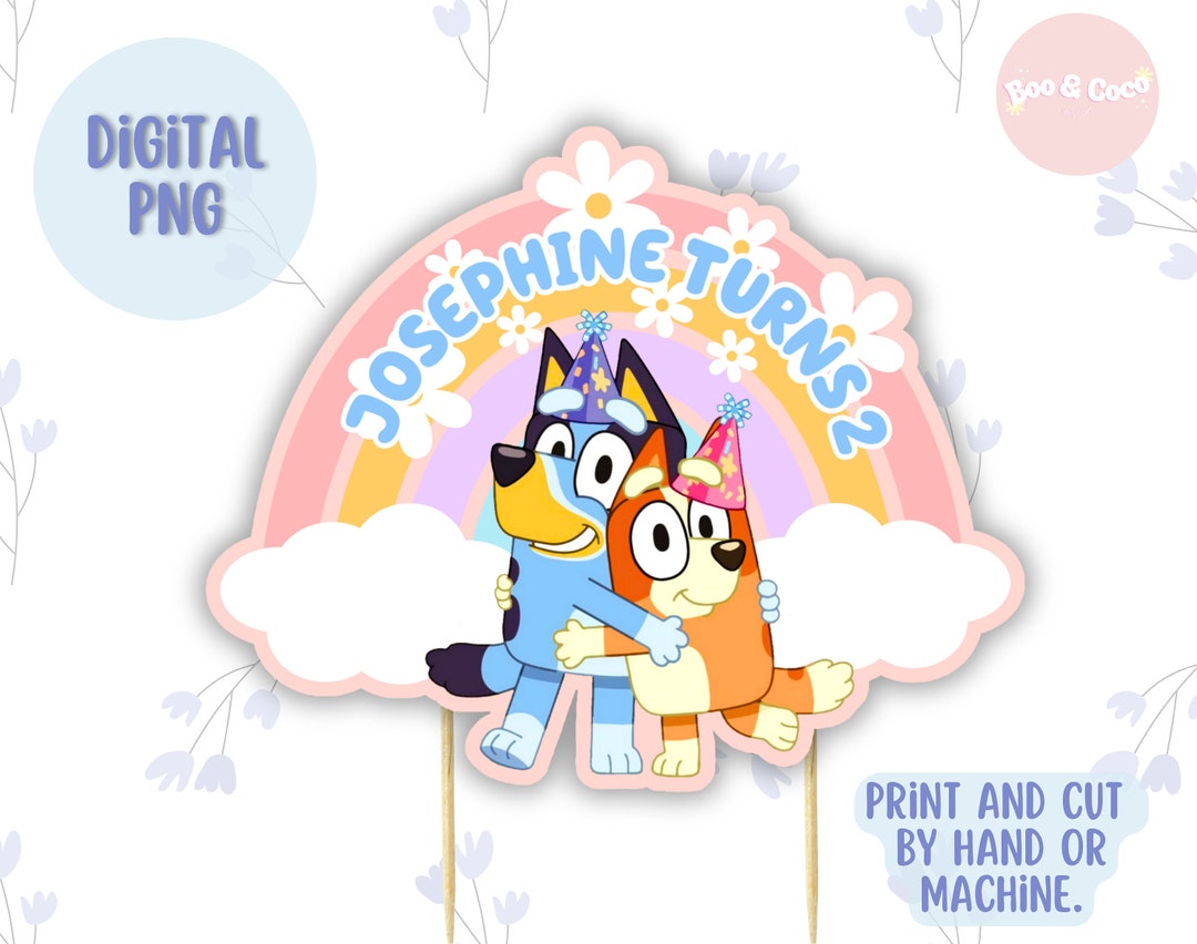 Imprimible daisy Bluey Cake topper png archivo imprimir y - Etsy España