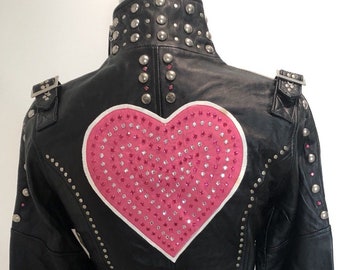 Heart Leather Jacket - Etsy