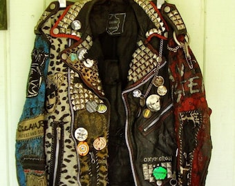 Heavy Metal Cone Studded Patches Jacket Men's Bikers - Etsy