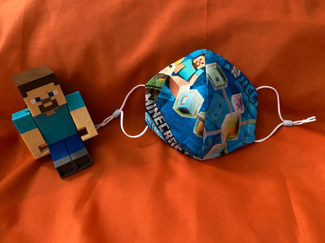 UK made Minecraft style face mask four layered protection with | Etsy