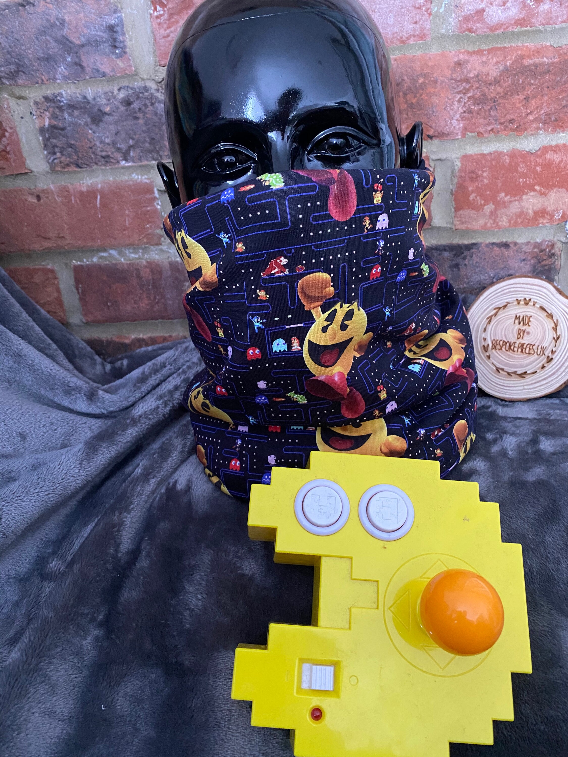 PAC MAN reversible snood /face mask 4layered protection filter | Etsy