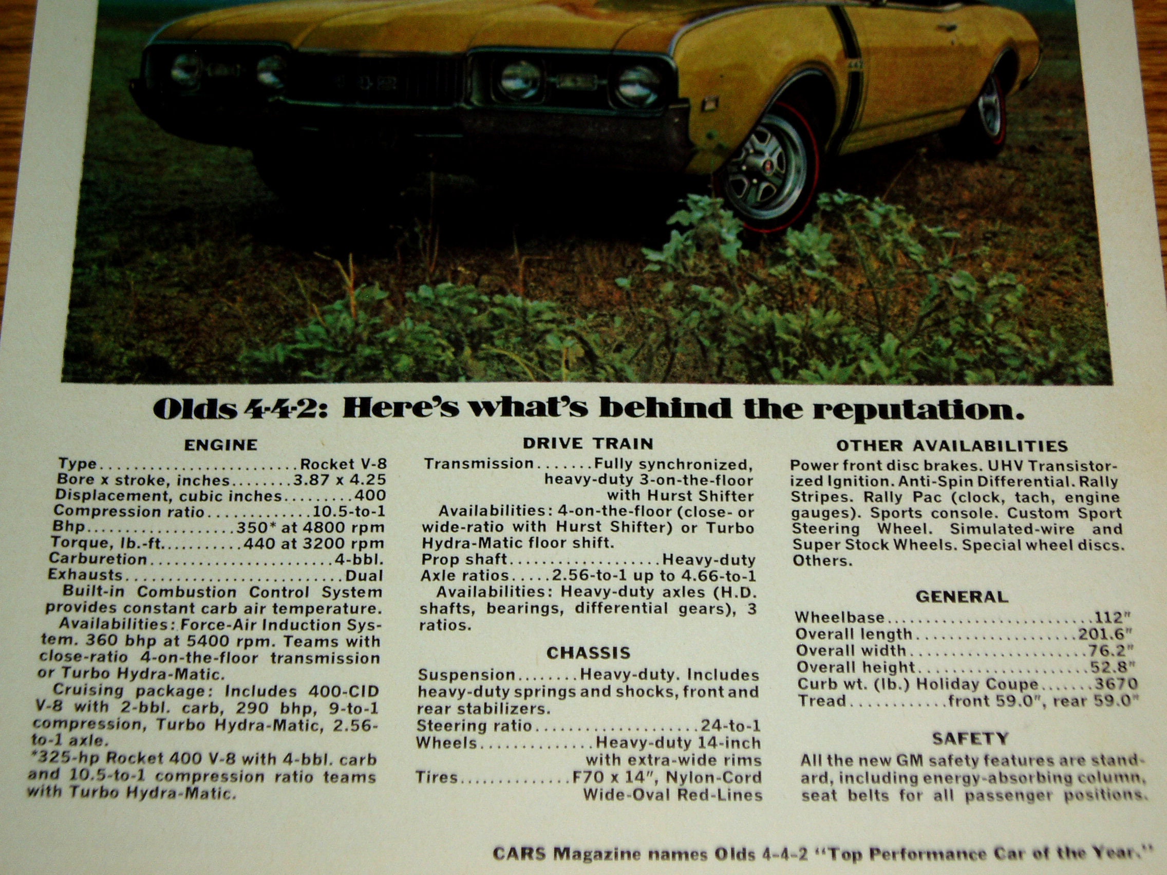1968 OLDSMOBILE 442 CONVERTIBLE AD * Vintage/original Advertisement ...