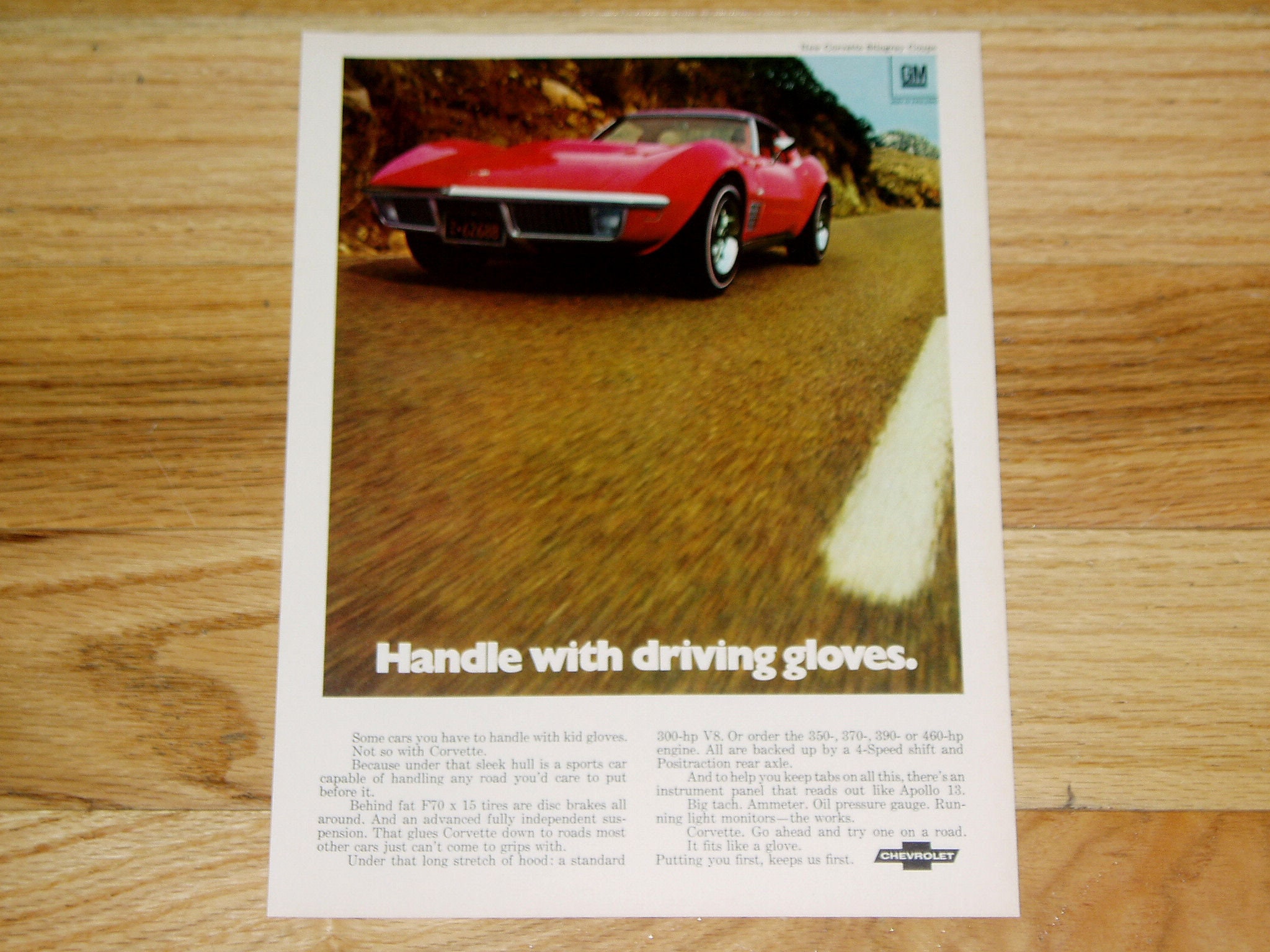 1970 CHEVROLET CORVETTE AD * Vintage/original Magazine Advertisement ...