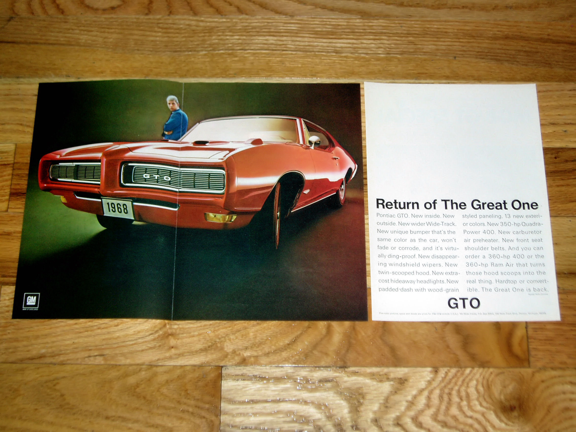 1968 PONTIAC GTO Ad *vintage/original 3 Page Cover/magazine ...