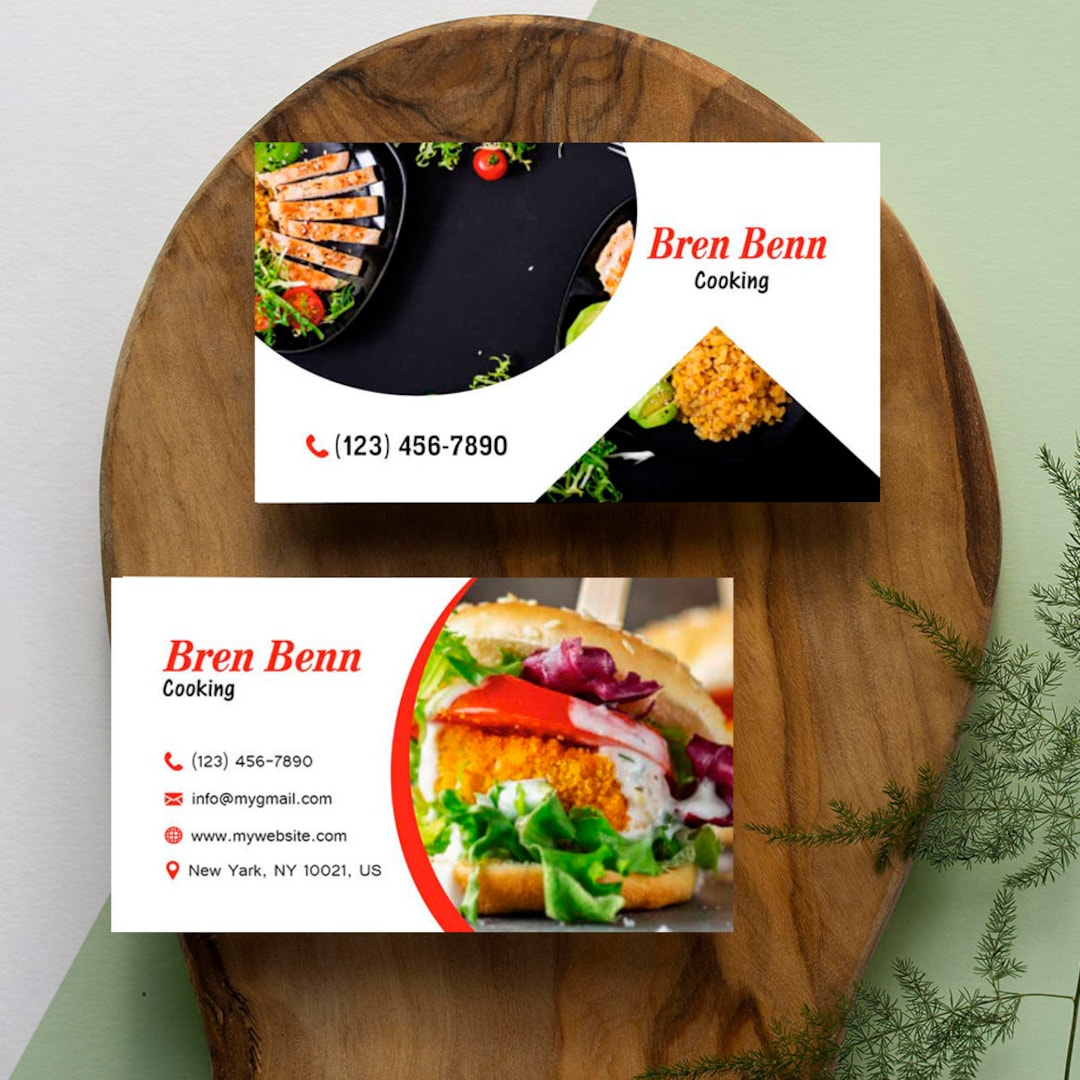 Personalized Hotel and Food Service Business Cards-custom Printed ...