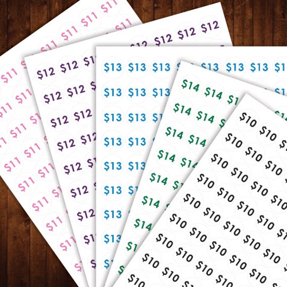 Printed Price Labels_nail Round Stickers_bright Pricing - Etsy