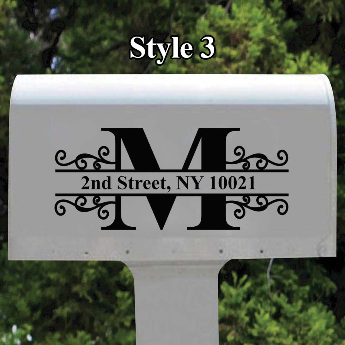 Printed Split Monogram Mailbox Numbers Decal Self Adhesive - Etsy