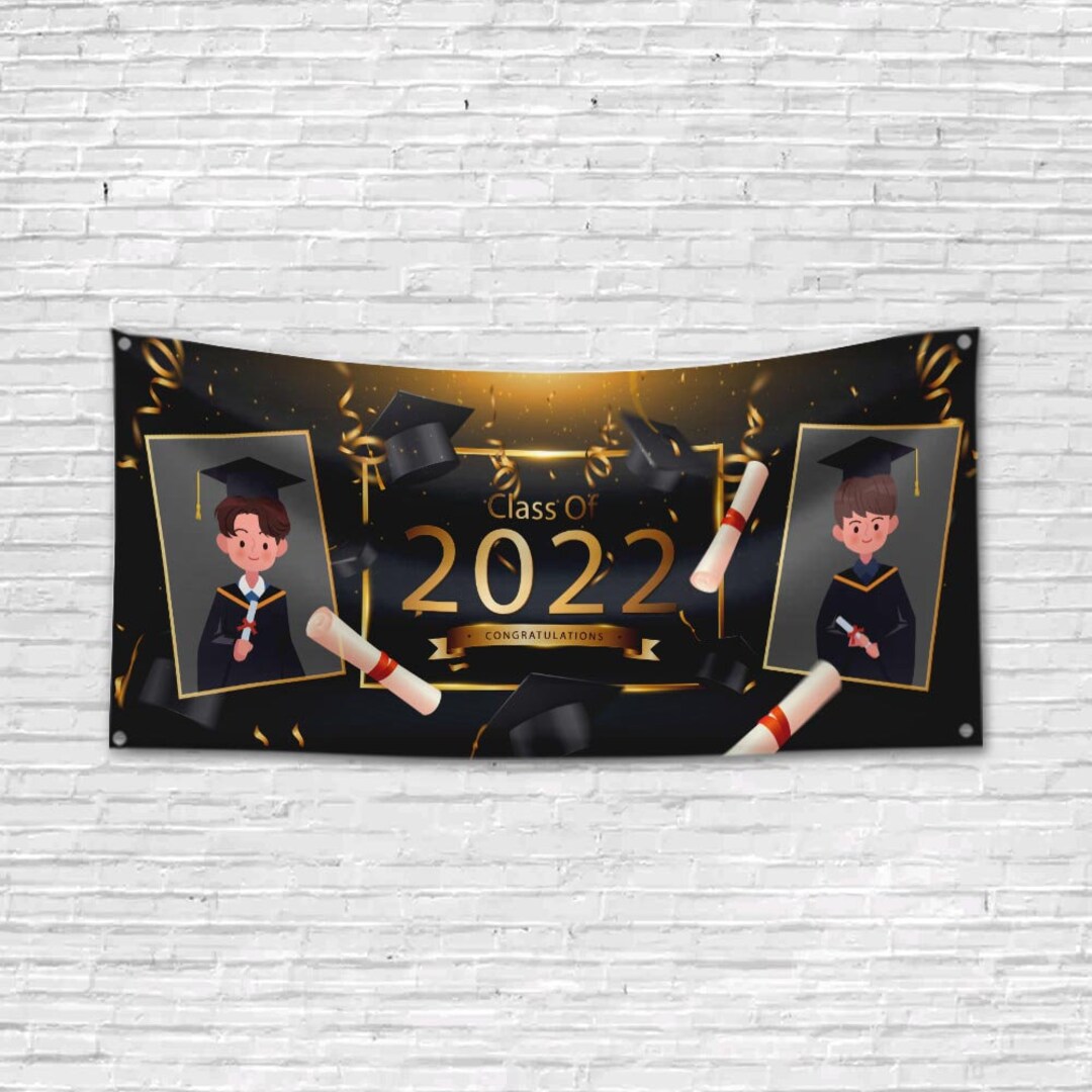 Custom Printed Graduation Vinyl Banner, Full Color Personalized Design ...