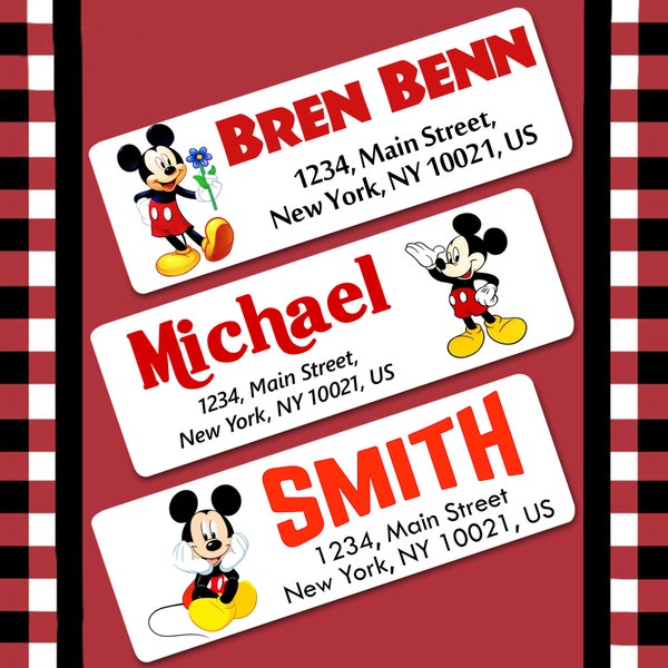 Mickey Mouse Labels - Etsy