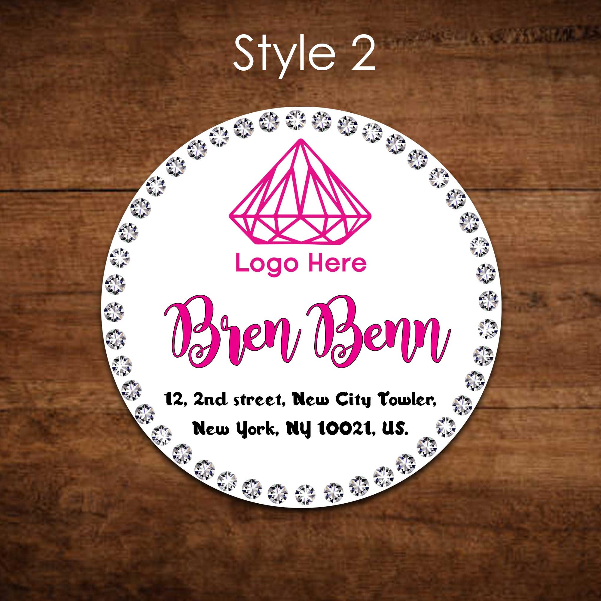 Printed Jewelry Round Labels Personalized Glitter Round | Etsy