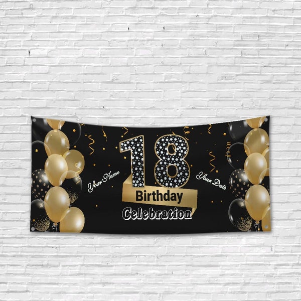 Personalized 18th Birthday Banner With Pictures - Etsy