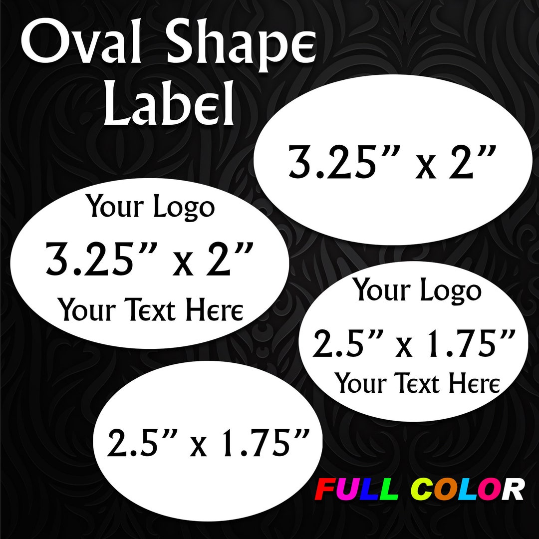 Oval Custom Stickers_custom Labels_printed Stickers_personalized Oval ...