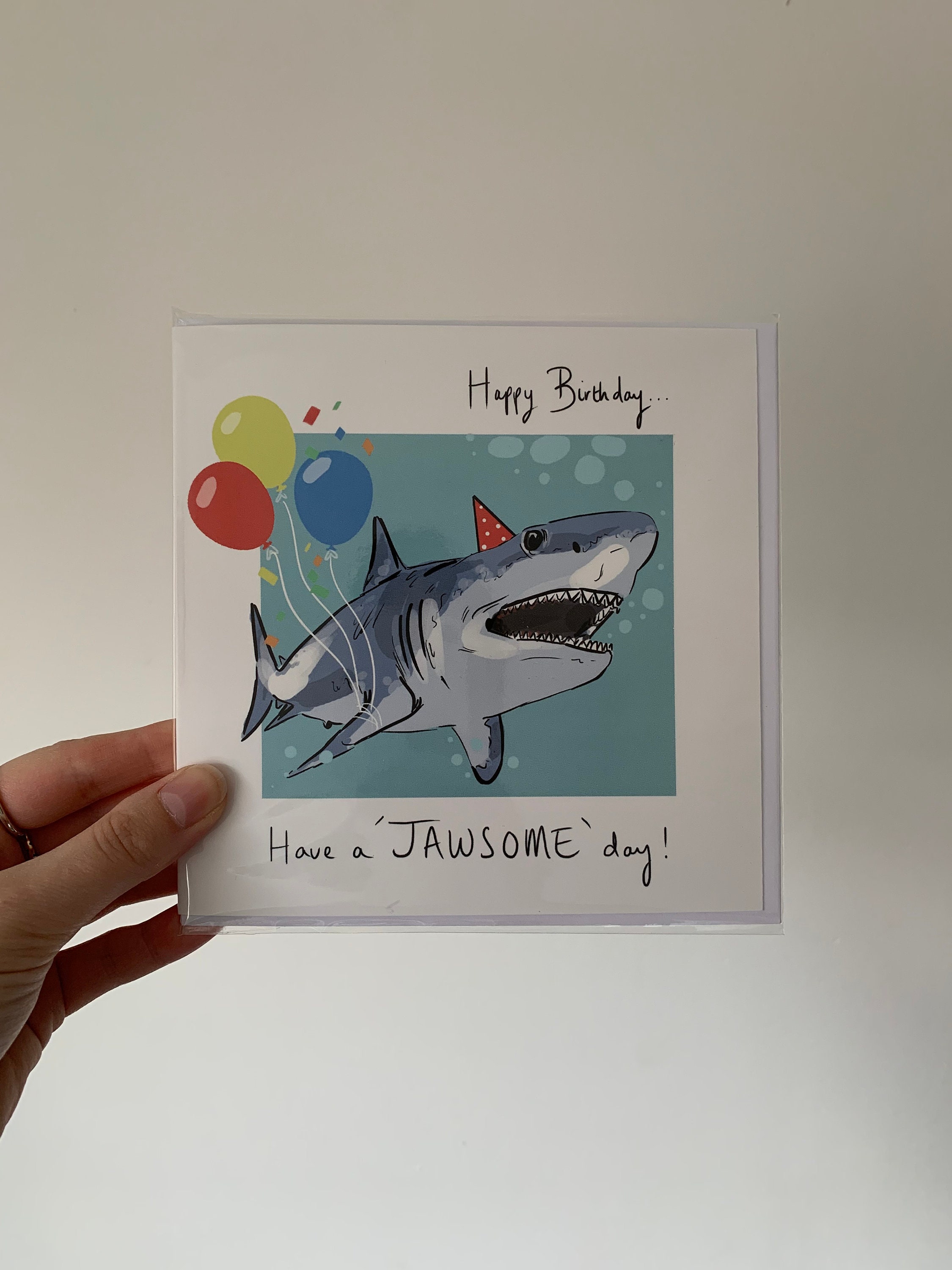 Jawsome Birthday Card Shark Jaws Birthday Card Etsy