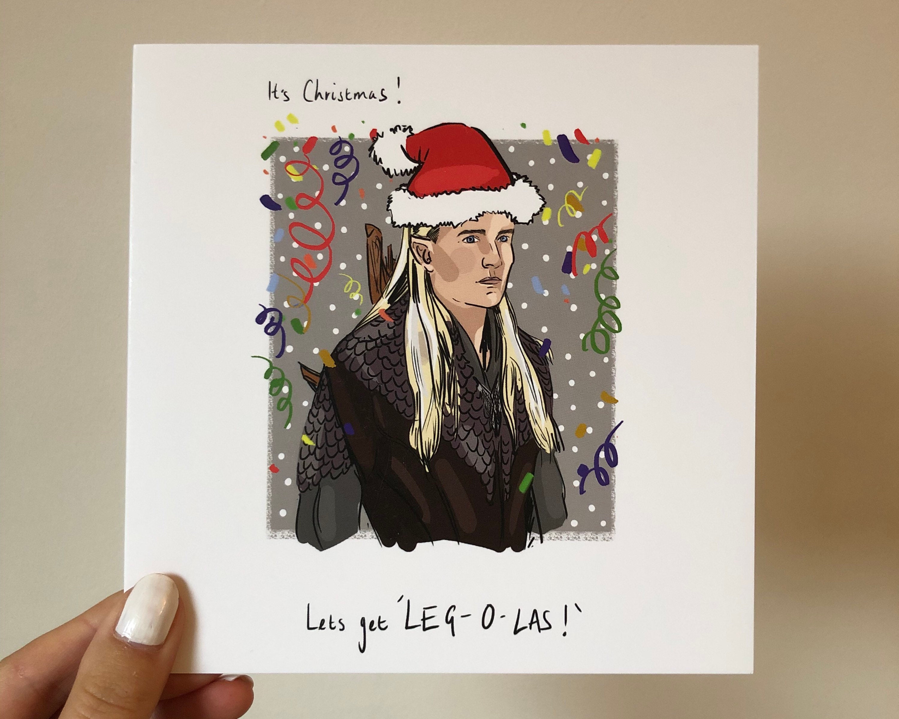 Legolas Christmas Card Lord of the Rings Christmas card | Etsy