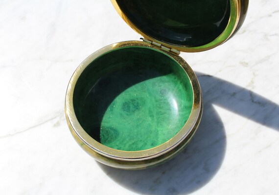 Vintage Green Alabaster Box, Carved Italian Alabaster… - Gem