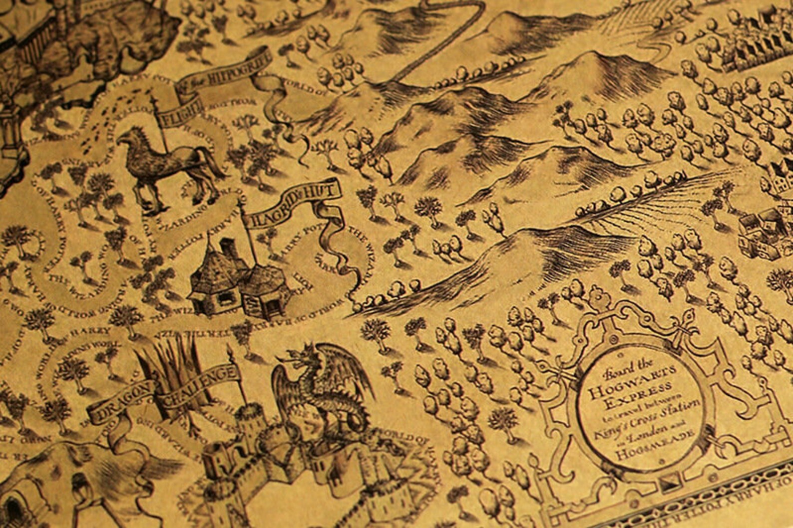 The Wizarding World Of Harry Potter Map With a free Deathly | Etsy