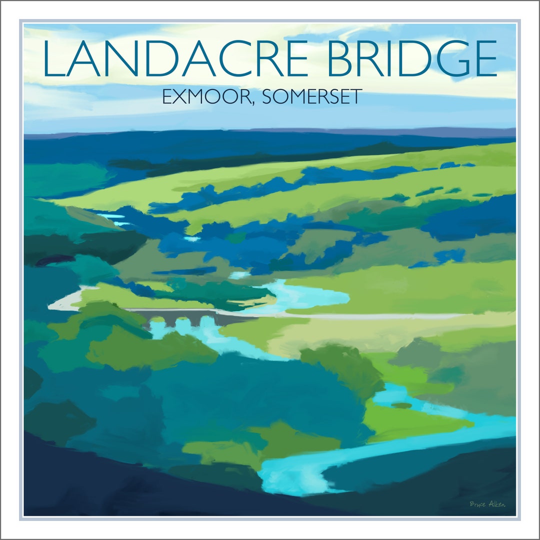 Landacre Bridge, Exmoor a Contemporary Print of an Exmoor Landmark ...