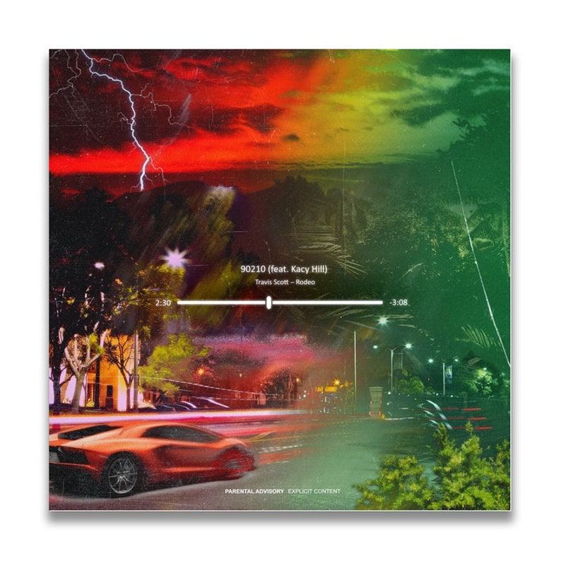 Travis Scott 90210 Songs Music Album Cover Canvas Poster | Etsy