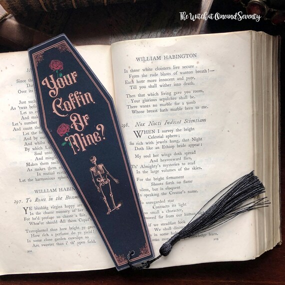 Skeleton Coffin Bookmark Gothic Bookmark Skeleton Bookmark | Etsy