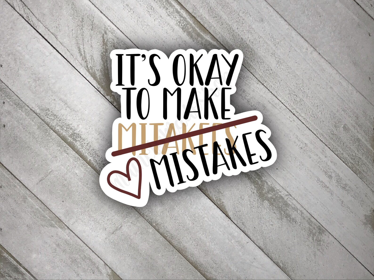 It's Okay To Make Mistakes Sticker Encouraging Sticker | Etsy