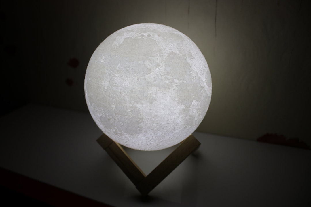 Moon Lamp 3D Led Light Rechargeable Dimmable 16 Colour Night Light Lamp ...