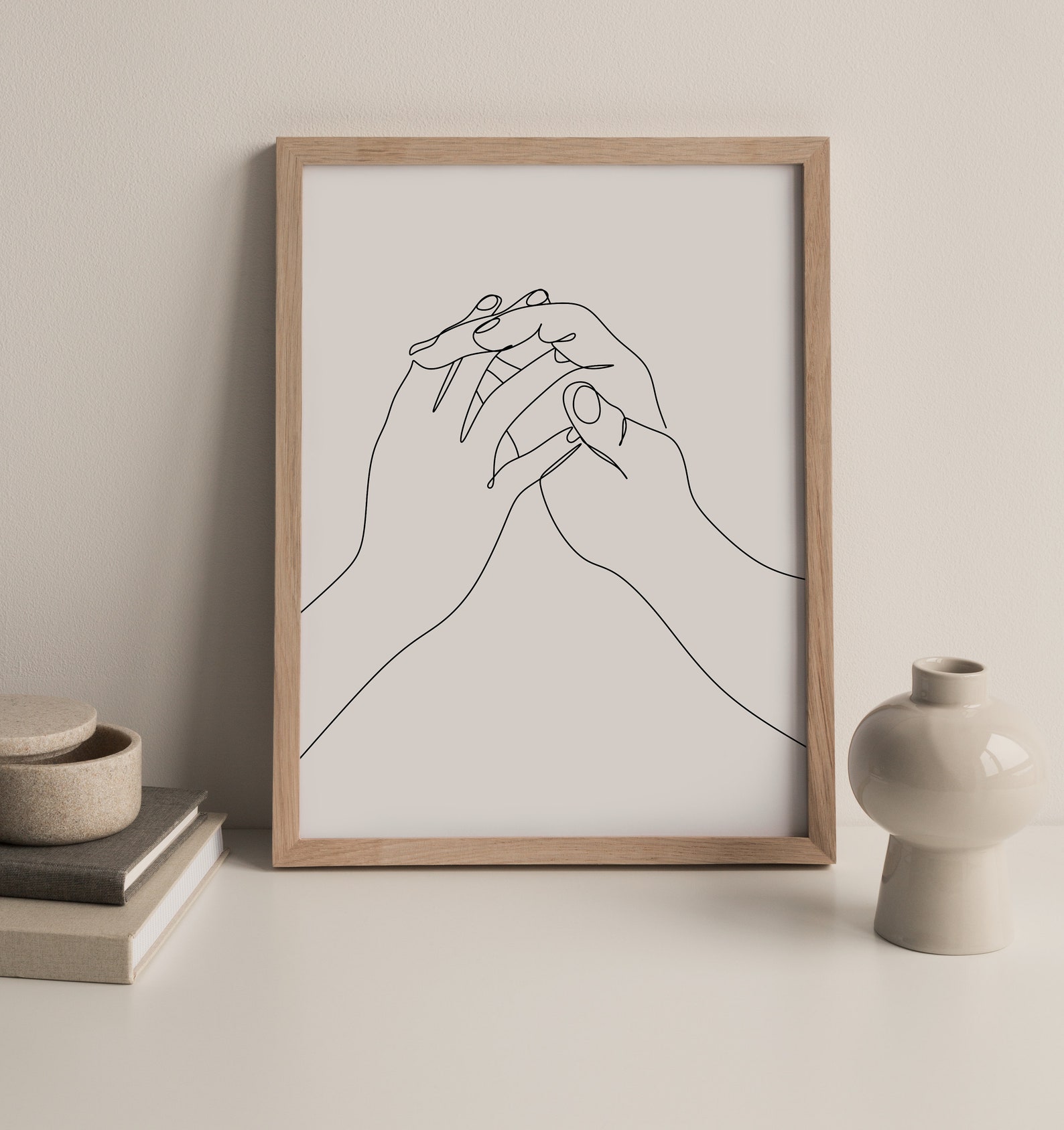 Hands Line Art Print. Line Drawings Hands. Hands Poster. One Line ...
