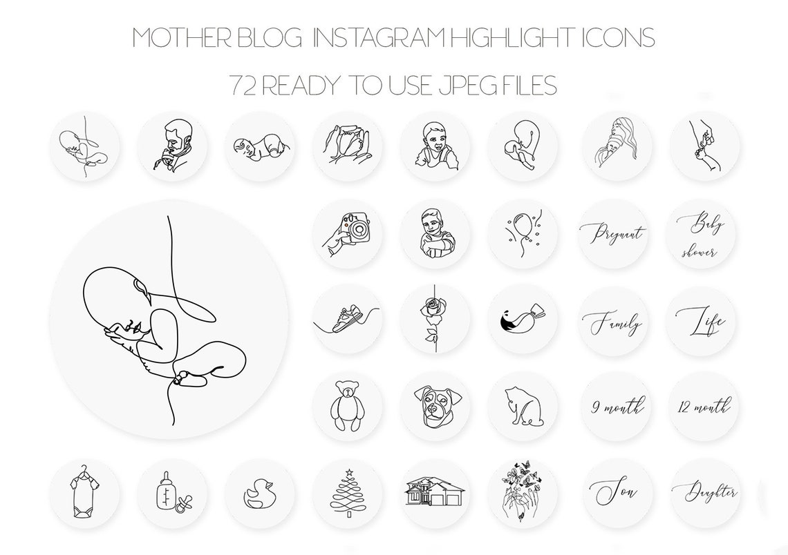 Baby Highlight Cover Mother Instagram Highlight Icons Mom | Etsy