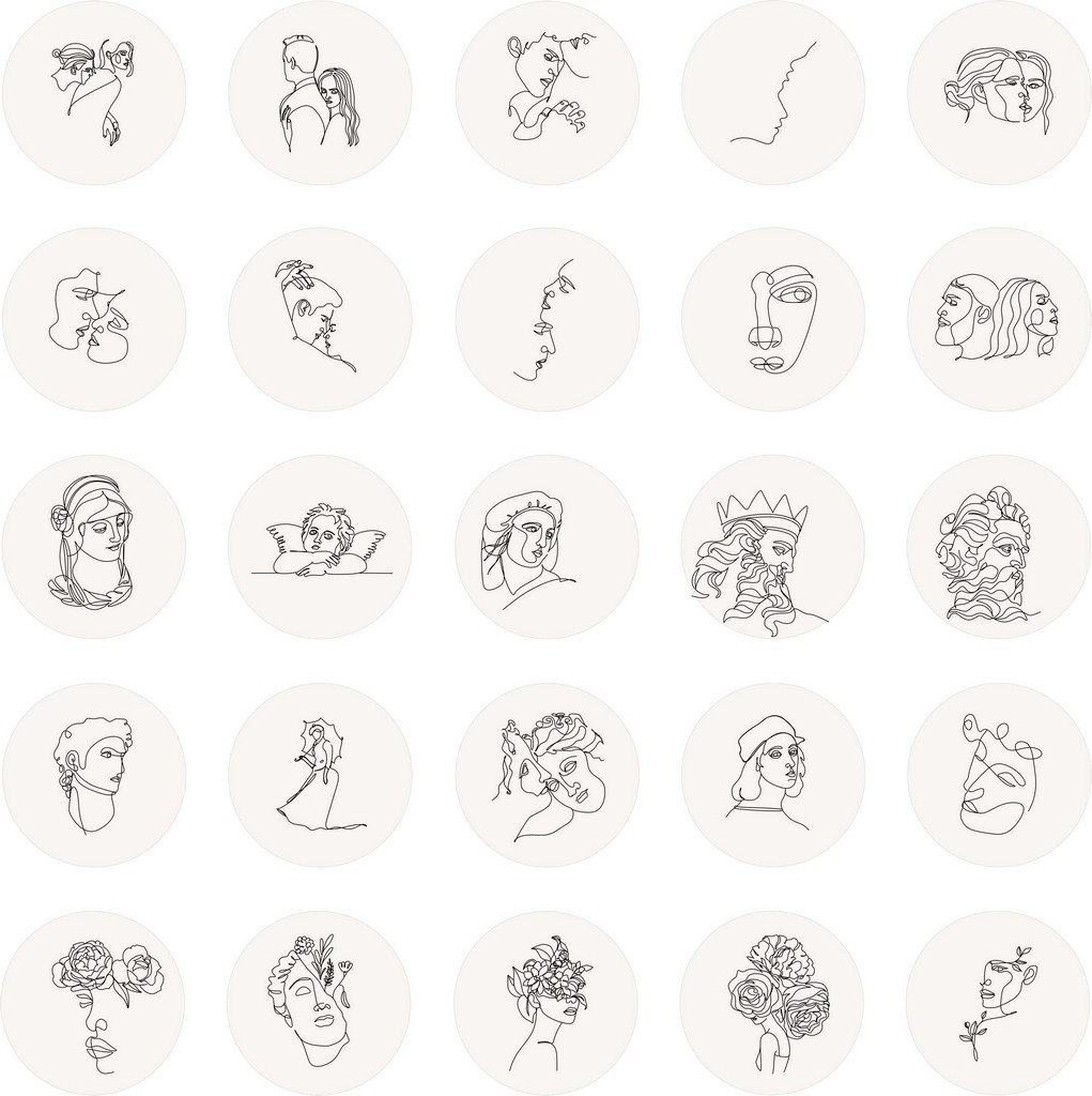 Instagram Highlight Cover Line Illustration Storie Cover | Etsy