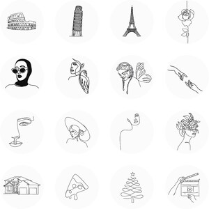 White Minimal Instagram Highlight Covers, Highlight Icons, Instagram ...