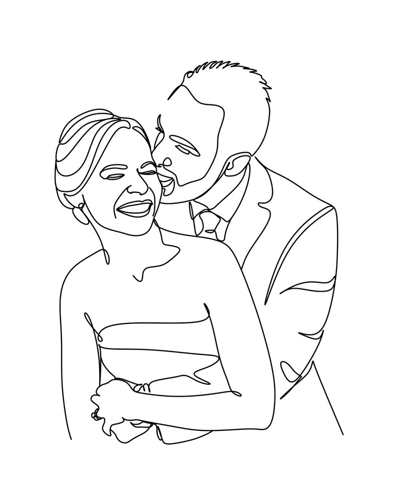 Custom One Line Drawing One Line Portrait Personalized - Etsy