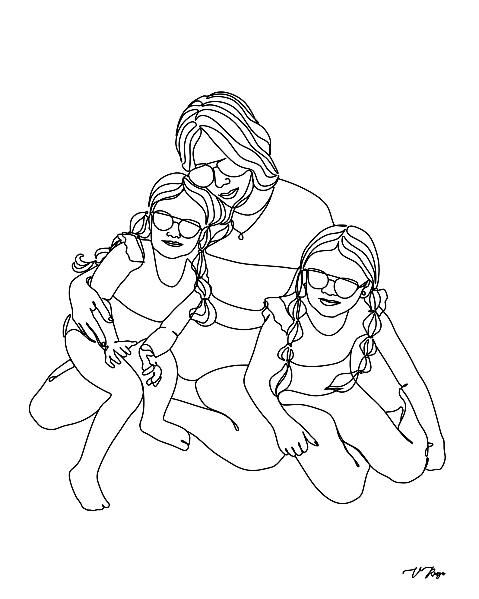 Line Art Portrait. Custom Line Drawing Portrait. Custom Line | Etsy