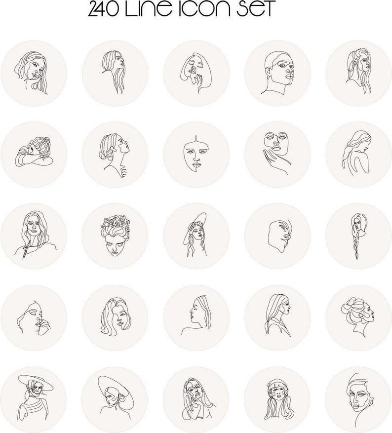 Instagram Highlight Cover Line Illustration Storie Cover | Etsy