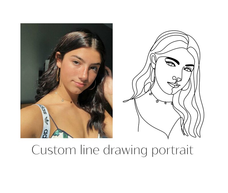 Custom Line Drawing. Custom Line Portrait. Custom Line Art. | Etsy