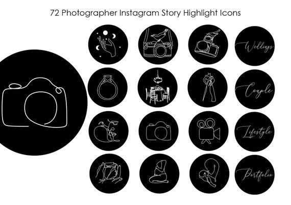 Black Minimal Instagram Highlight Covers Highlight Icons | Etsy