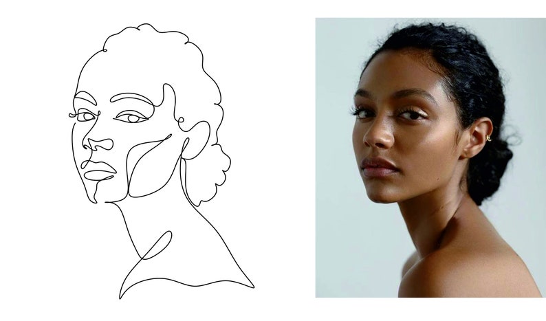 LINE ART COMMISSION. One Line Portrait From Photo. Custom Line | Etsy