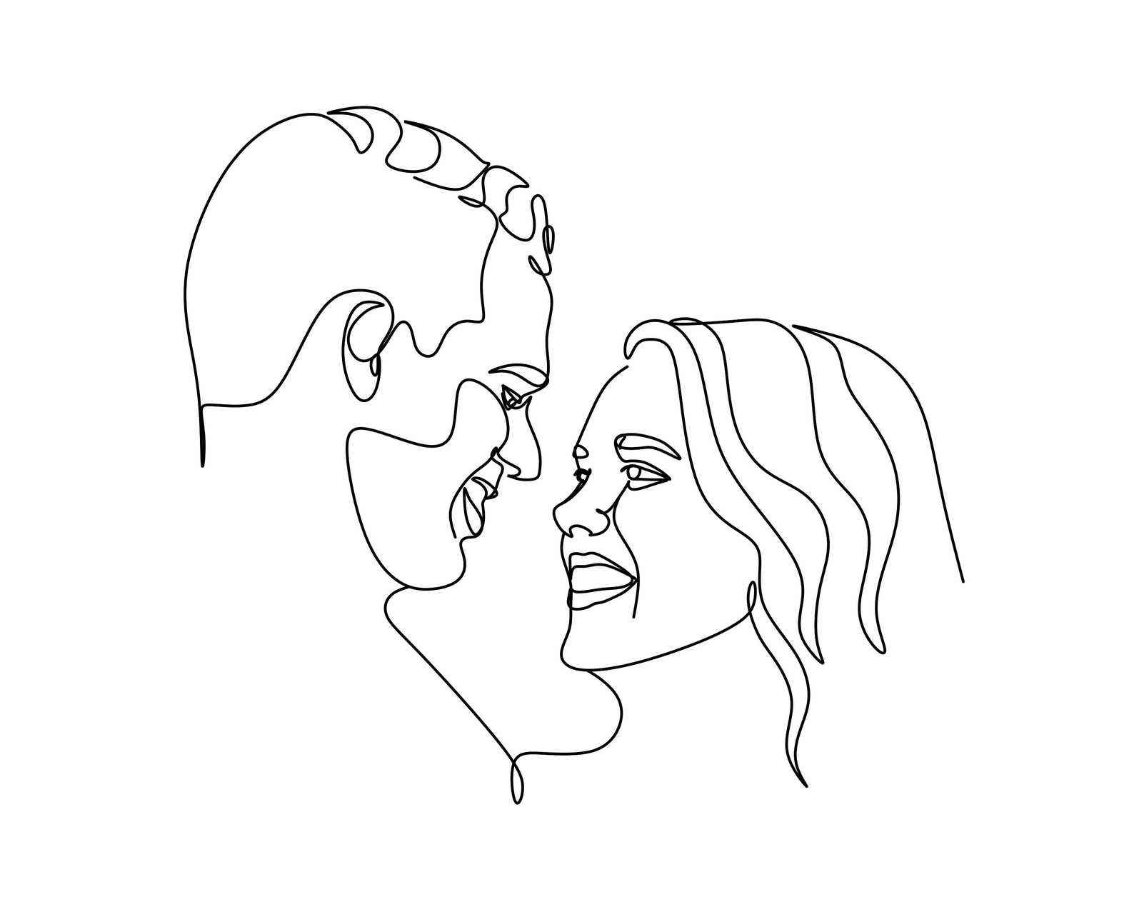 Custom One Line Drawing One Line Portrait Personalized - Etsy