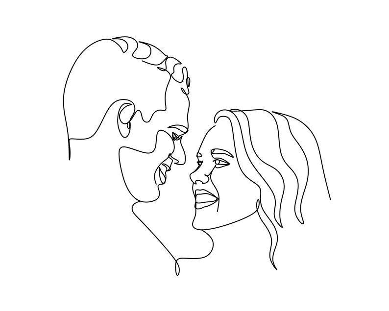 Custom One Line Drawing One Line Portrait Personalized - Etsy