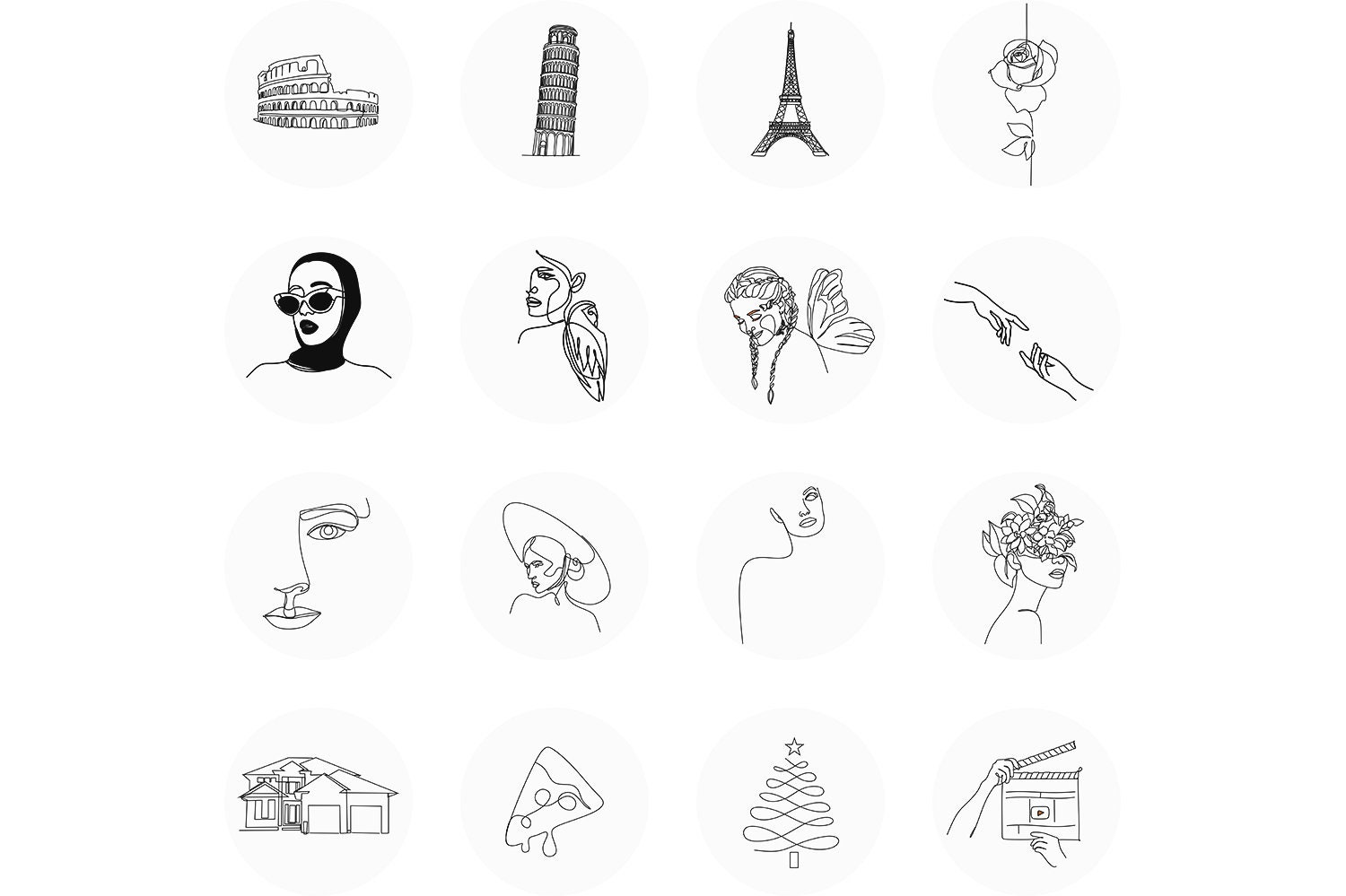 White Minimal Instagram Highlight Covers, Highlight Icons, Instagram ...