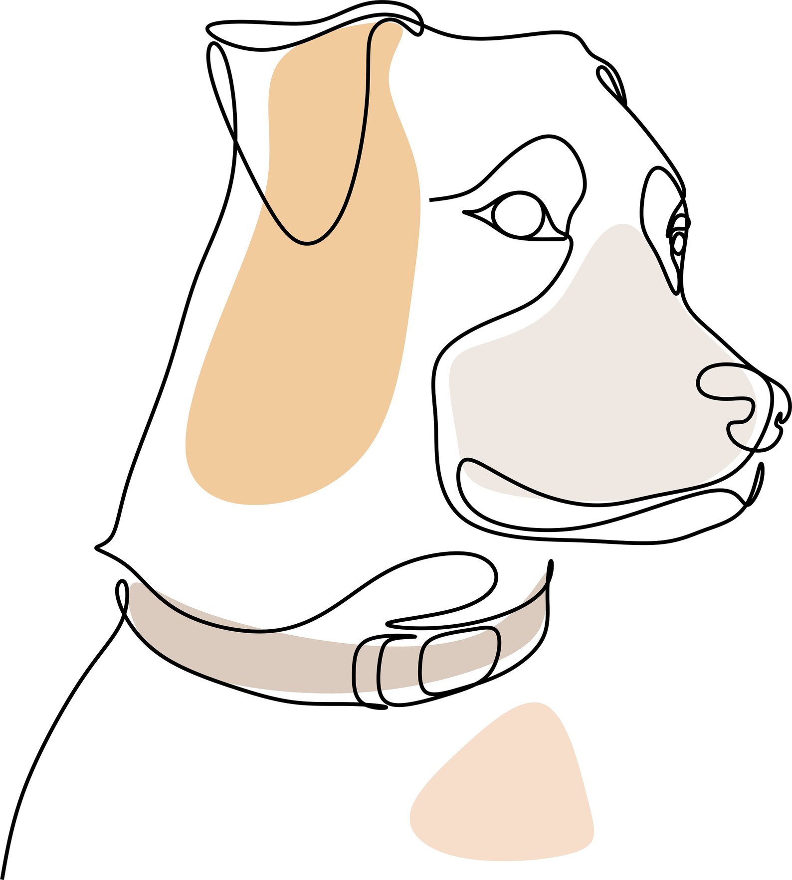 Line Drawing Portrait Dog. Dog Line Art Drawing. Dog Line - Etsy