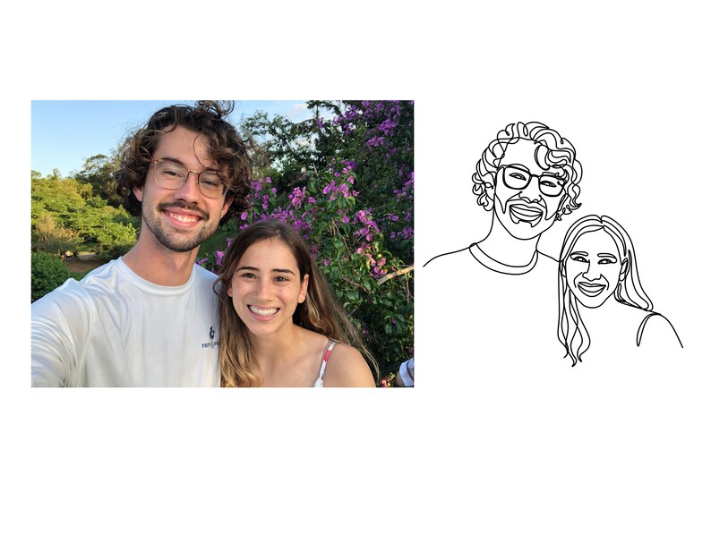 Custom Line Drawing. Custom Line Portrait. Custom Line Art. | Etsy
