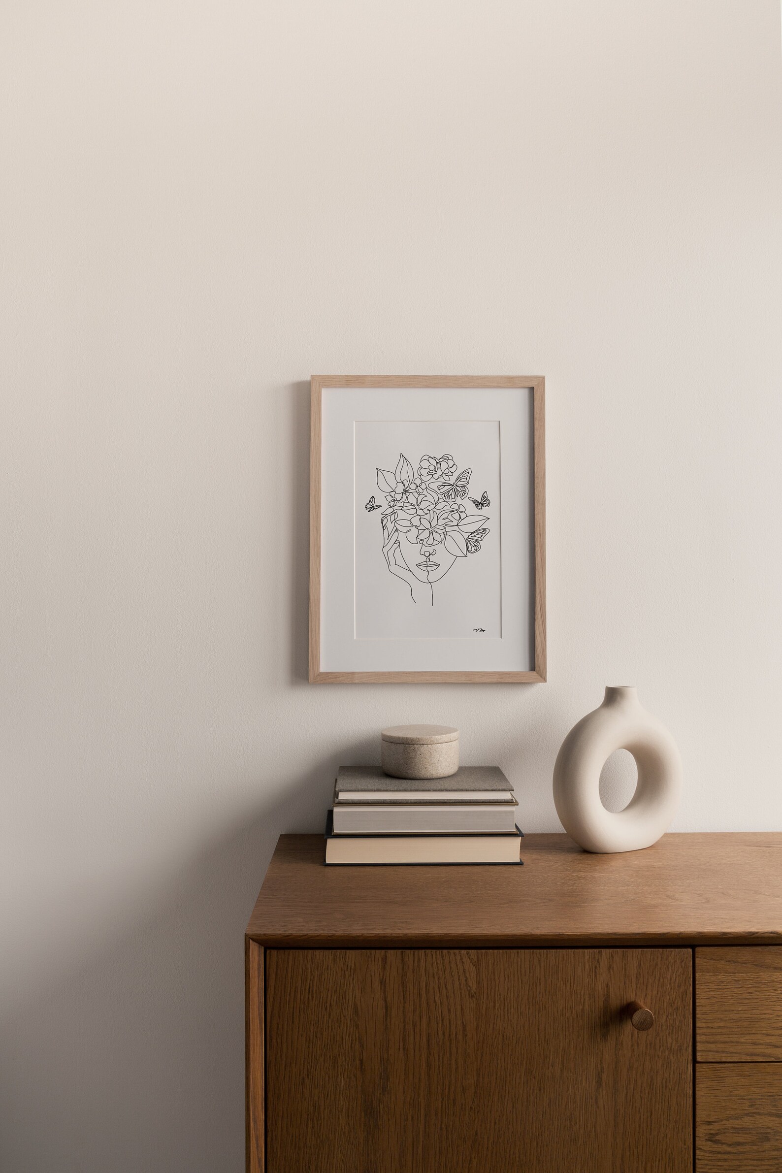 Flower Head Line Art. Flower Head Poster. Woman With Flower - Etsy