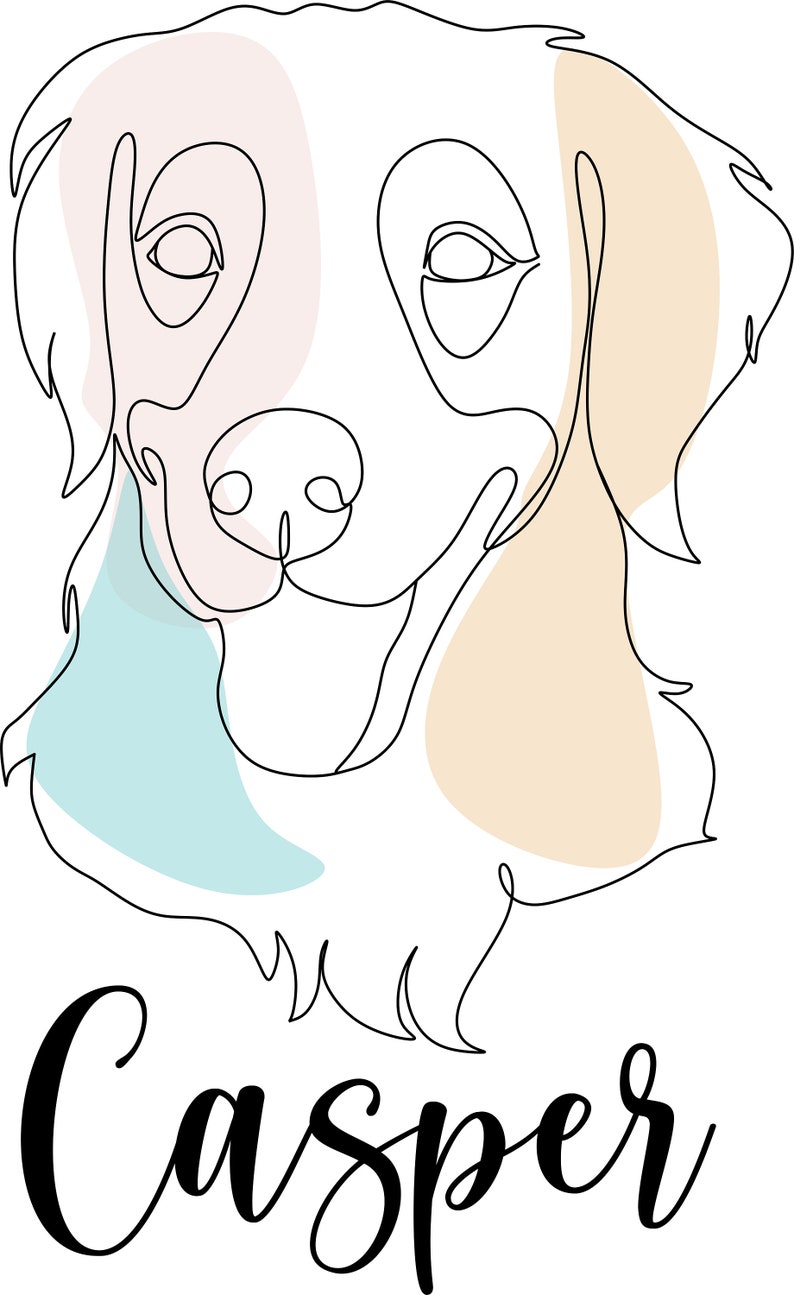 Line Drawing Portrait Dog. Dog Line Art Drawing. Dog Line - Etsy
