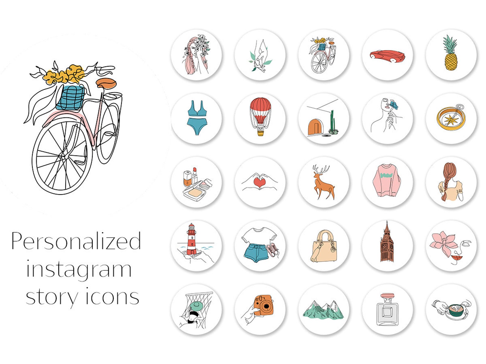 20 Instagram Story Icons Custom for Personal Use - Etsy