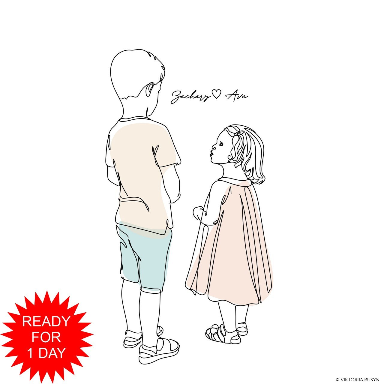 LINE ART PORTRAIT. Gifts for Him. Gifts for Her. Personalized Gift ...