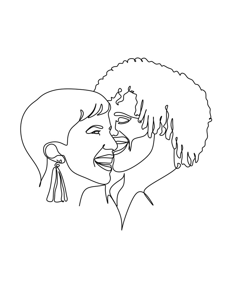 Custom Line Portrait Custom Line Drawing One Line Portrait - Etsy