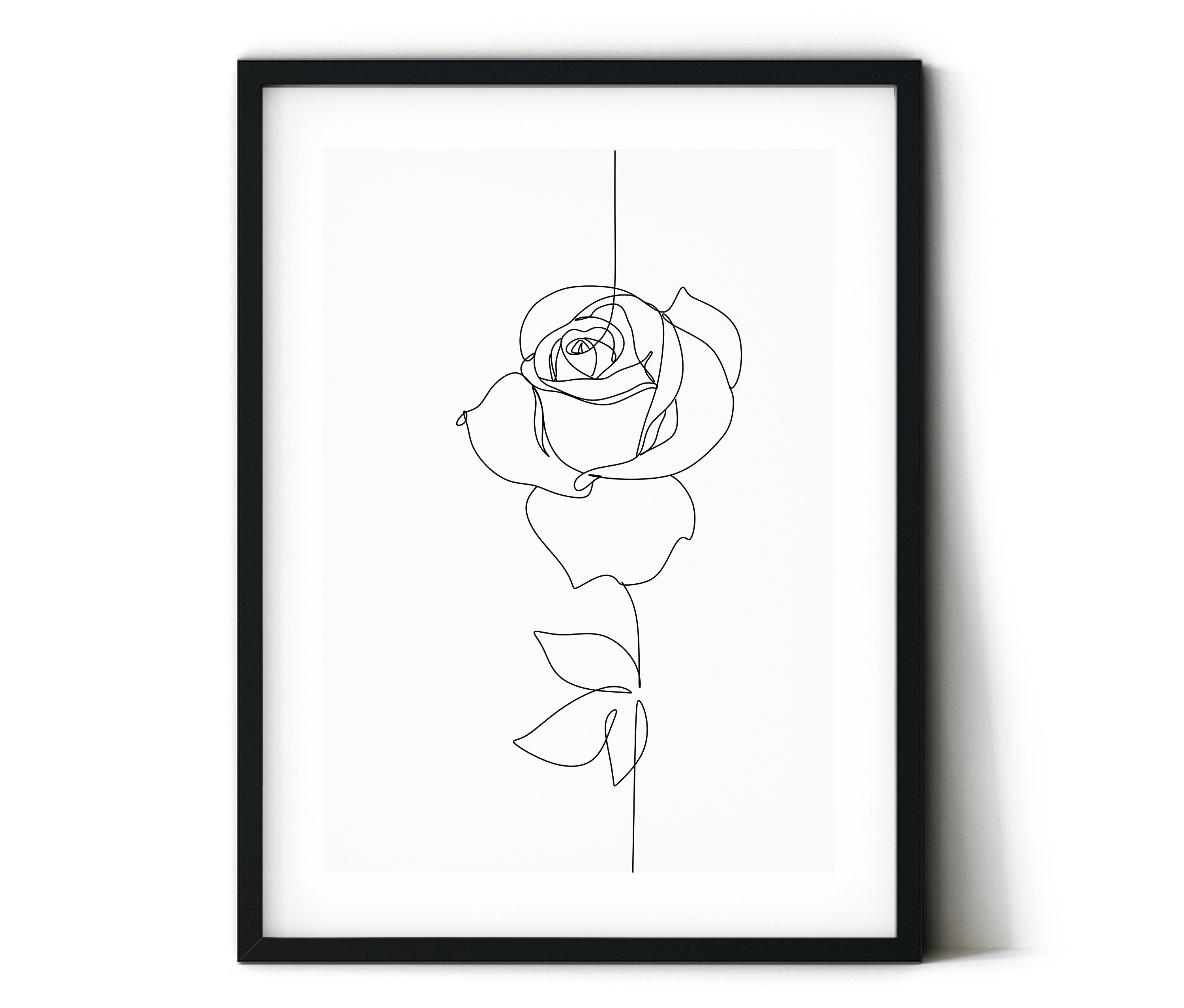 One line rose. Botanical line print art print. Line art | Etsy