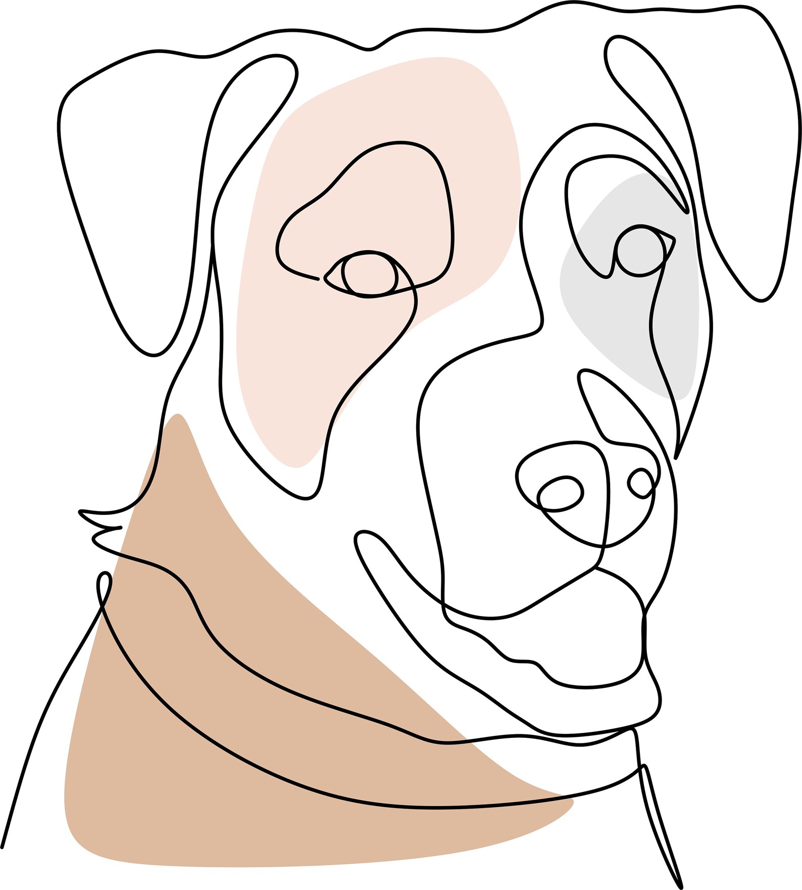 Line Drawing Portrait Dog. Dog Line Art Drawing. Dog Line - Etsy